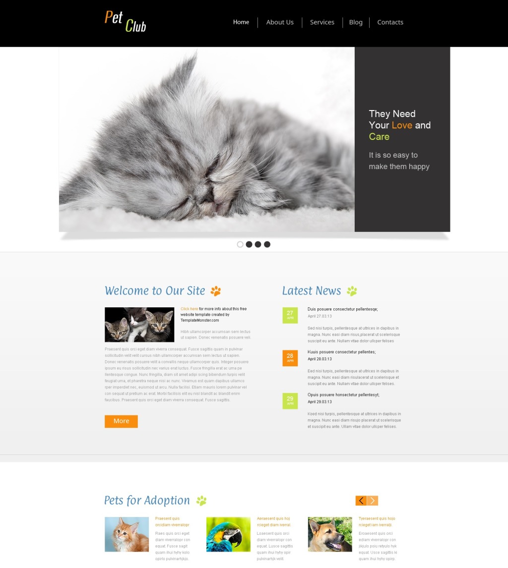 Free Website Template - Pet Site