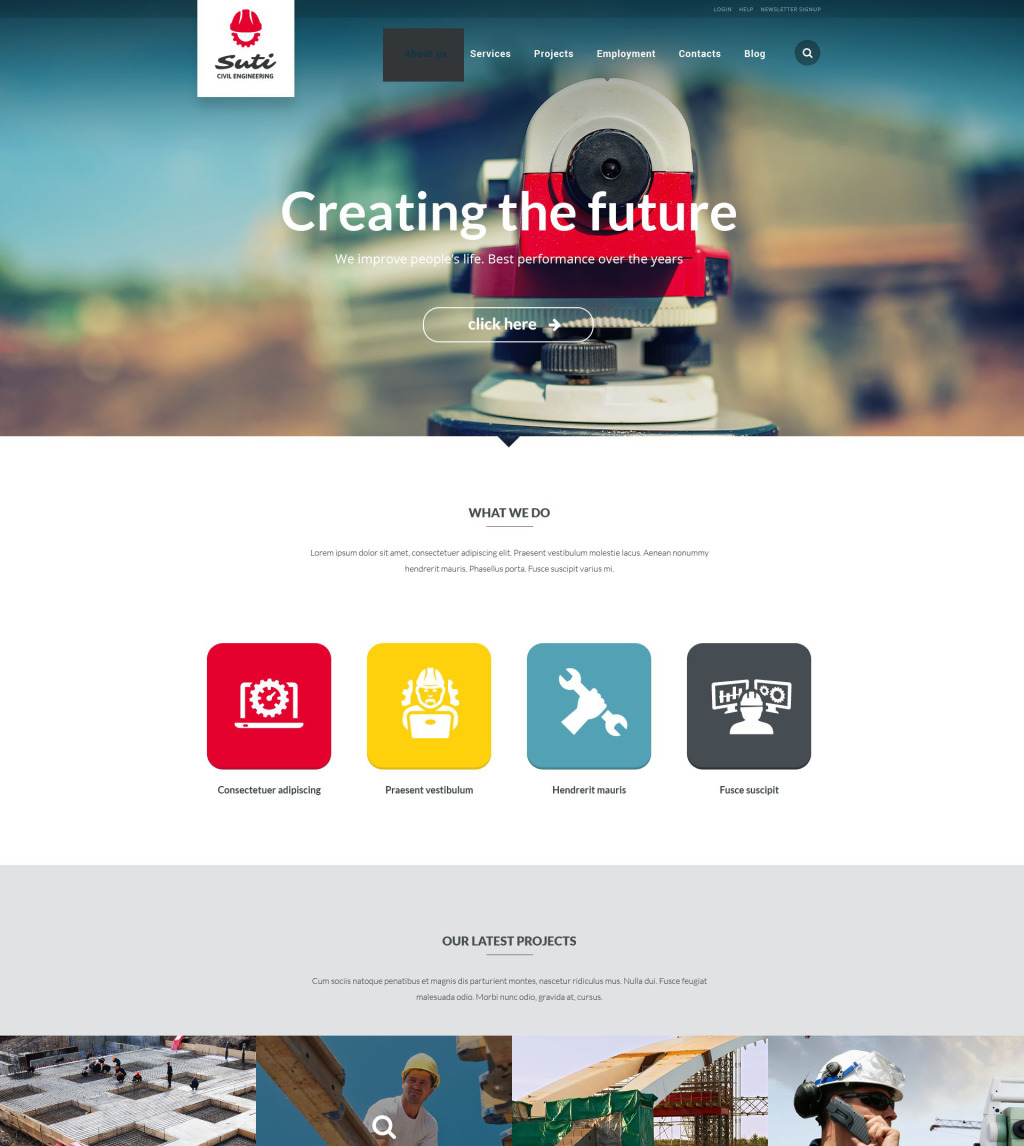 Civil Engineering Responsive Website Template #52069