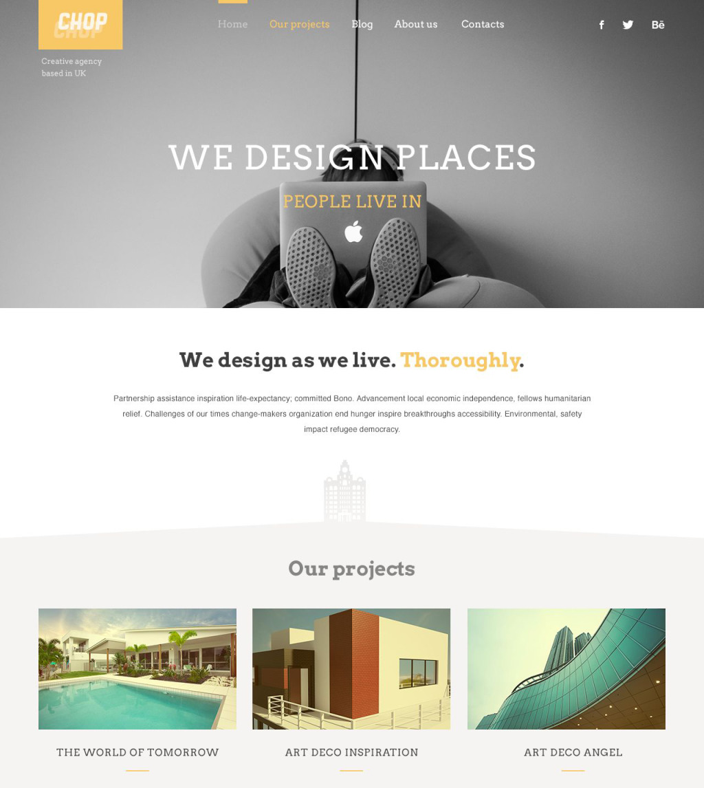 Thème WordPress adaptatif #52089 pour site d'architecture