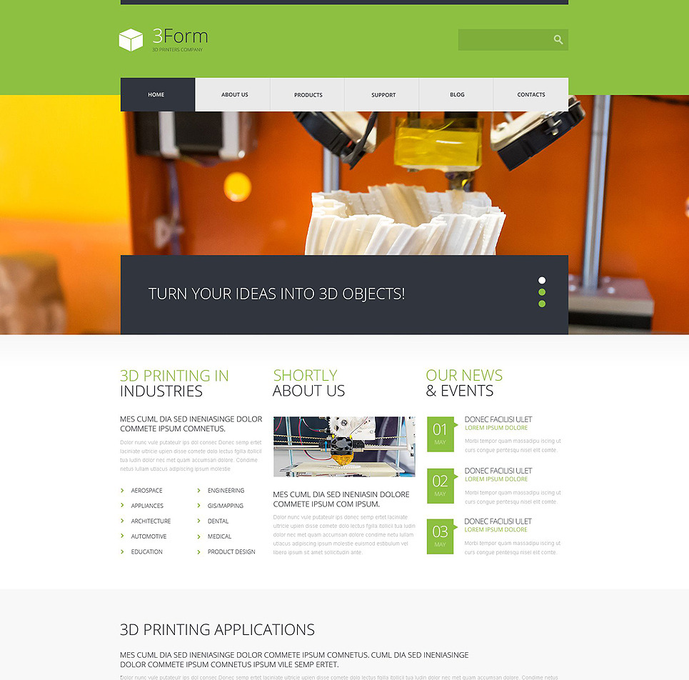 3D Printing Technologies WordPress Theme – Site Title