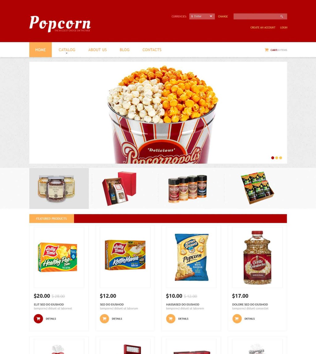 Popcorn Break VirtueMart Template #52223