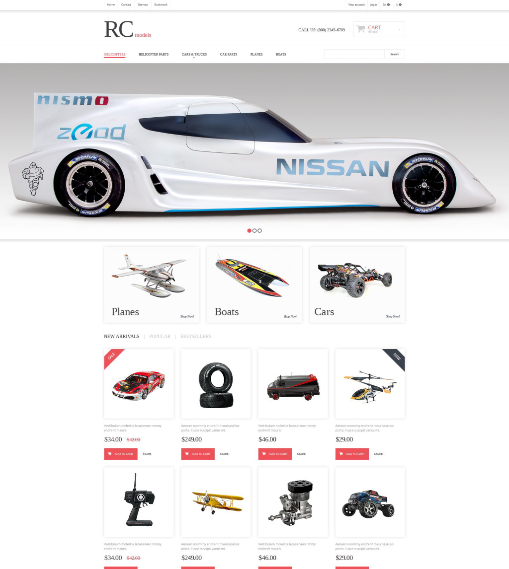 Radio Control Hobby Shop PrestaShop Theme #52530