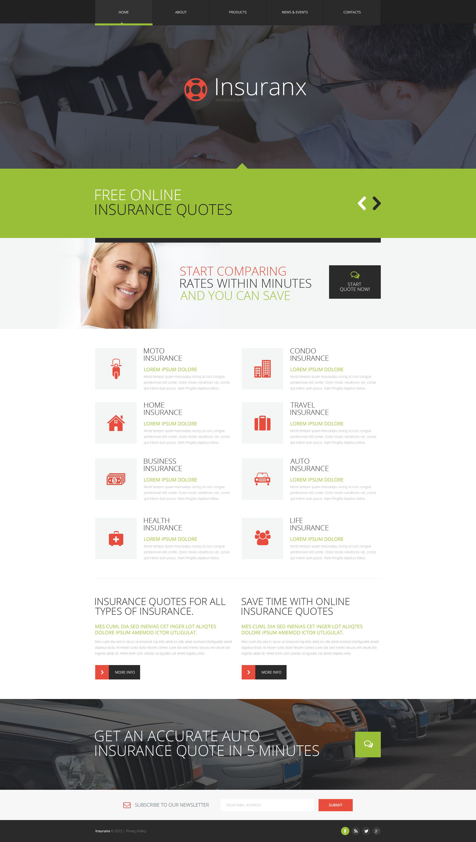 Plantilla Web #52759 para Sitio de Seguros