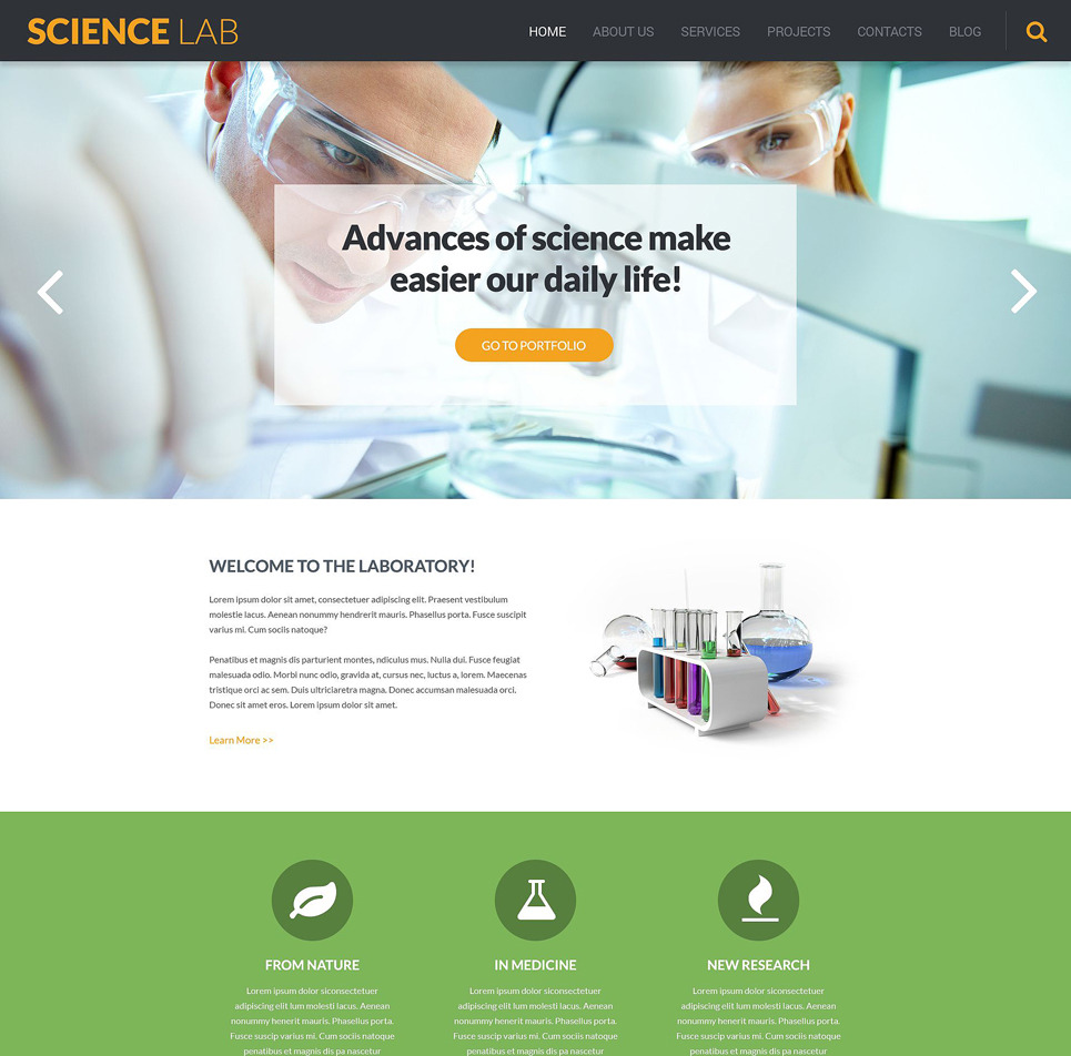 Science Lab WordPress Theme – Site Title