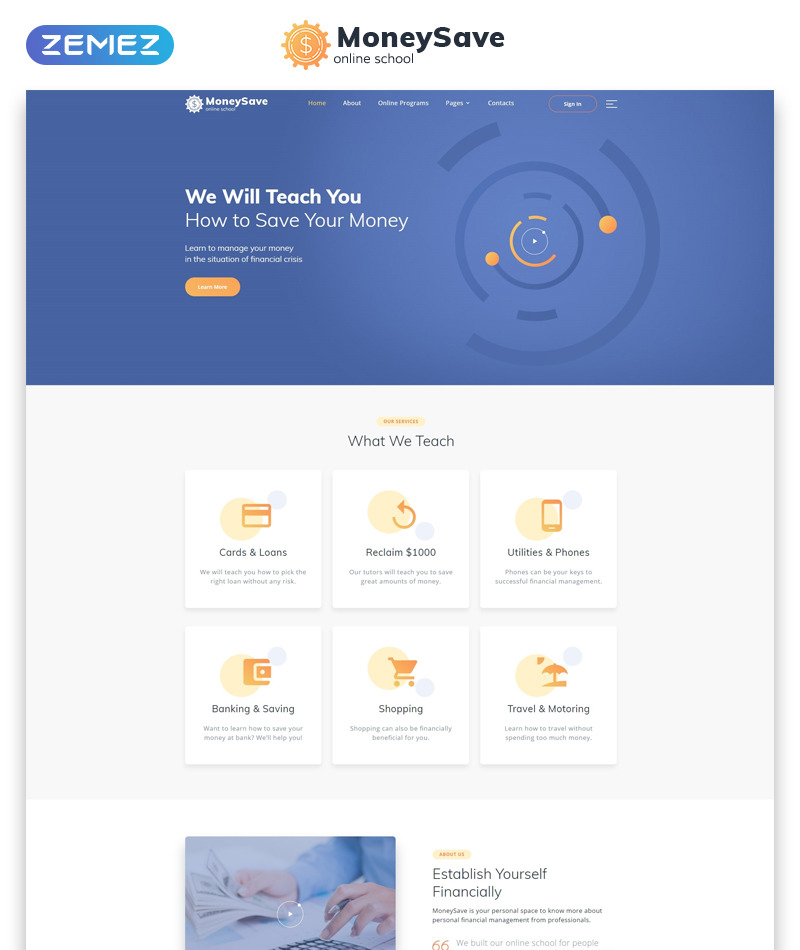 MoneySave Online School HTML5 Template