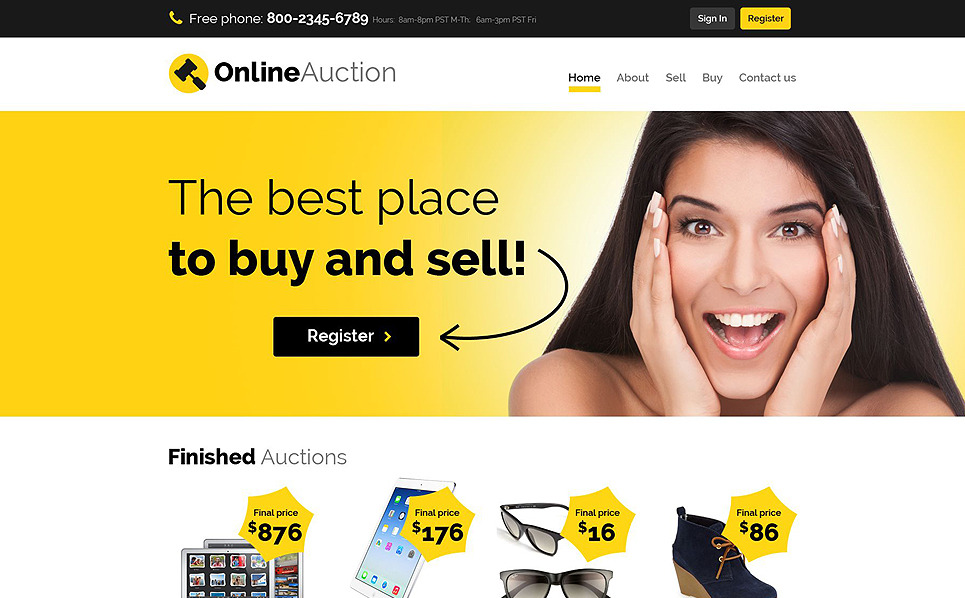 Auction Responsive Website Template #53883