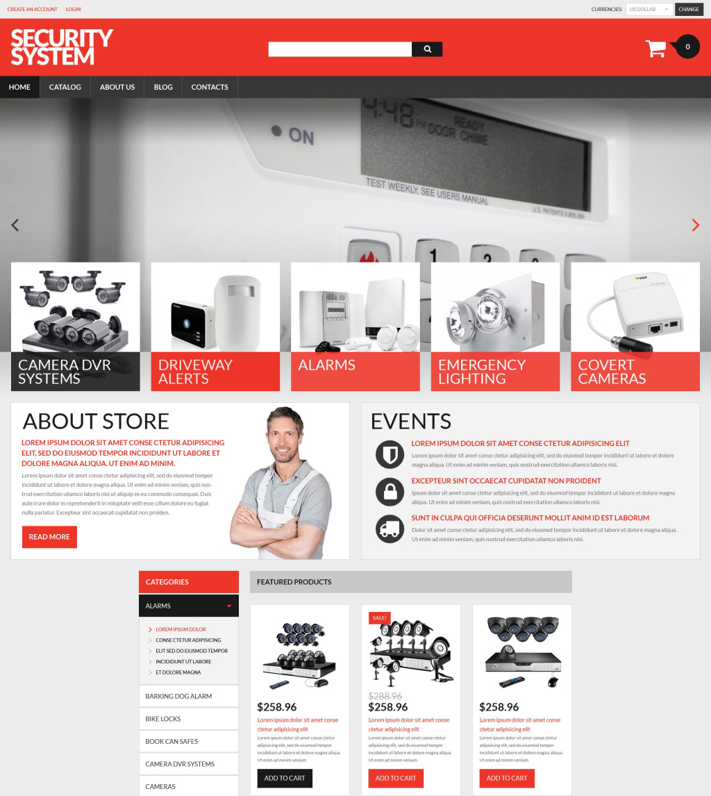 Security Products Store VirtueMart Template #53981