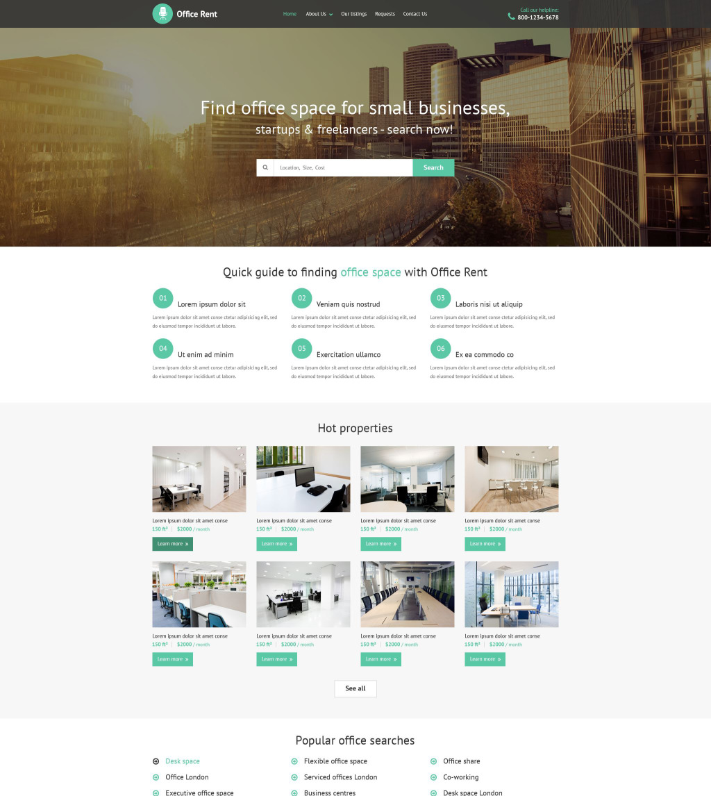 Office Responsive Website Template #54844