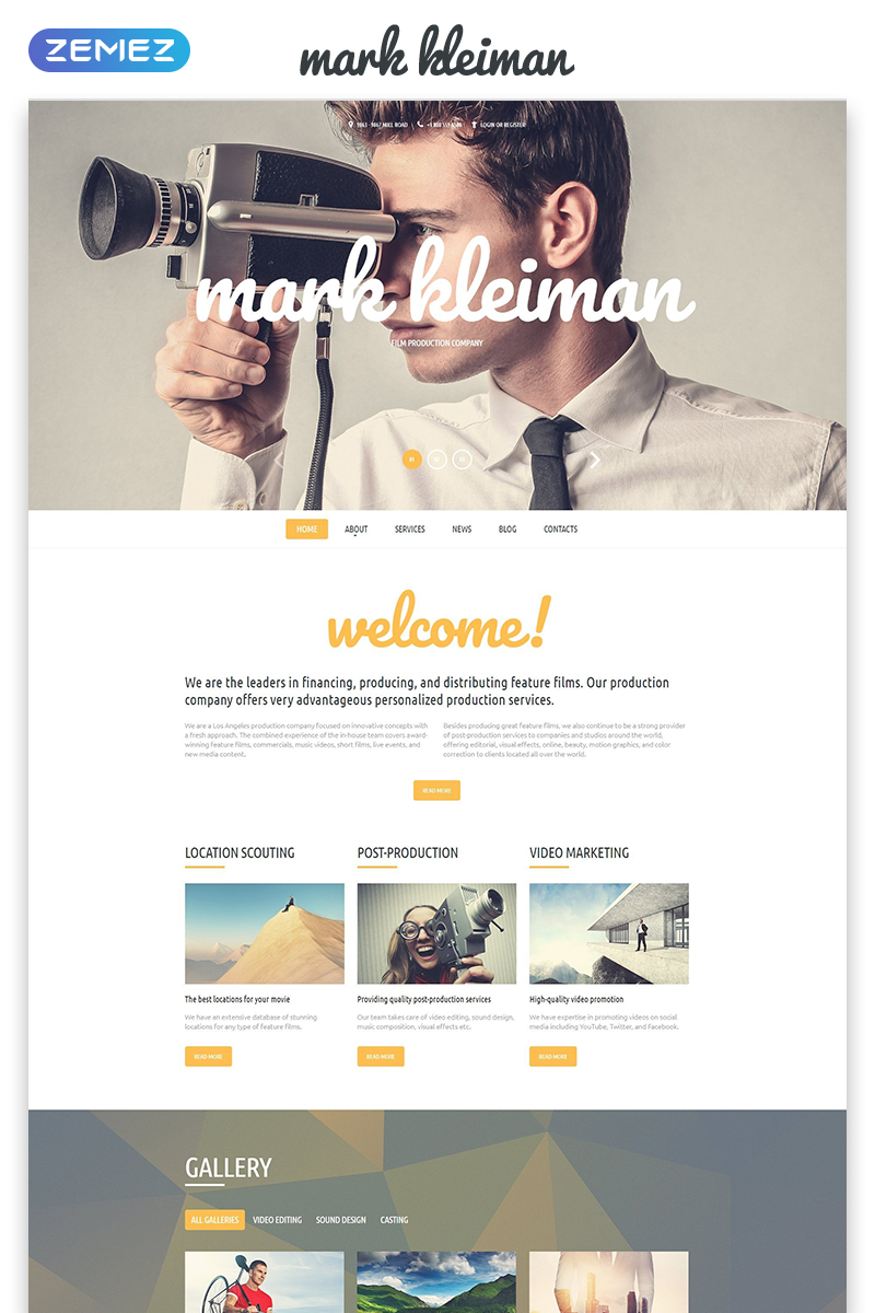 Movie Production Website Template