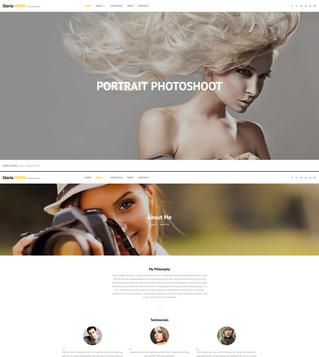 Photographer Portfolio Responsive Photo Gallery Template #55646