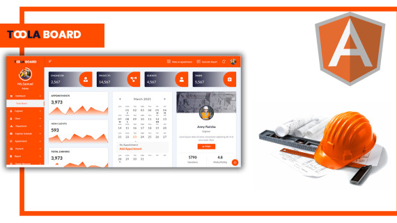 Toola Board - Engineering Dashboard Angular Website template #195088
