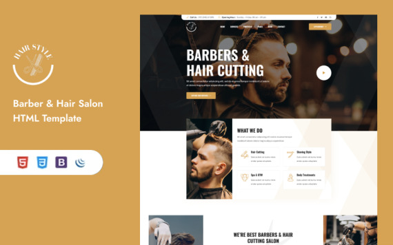 Hairstyle - Barber & Hair Salon Website Template #269646