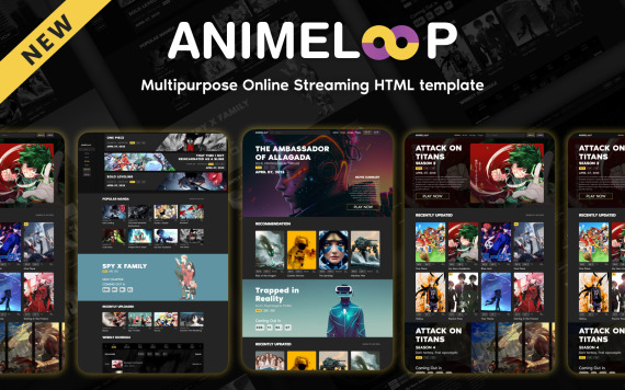 Anime Loop – Anime Manga & Movies Streaming HTML Website Template #312920
