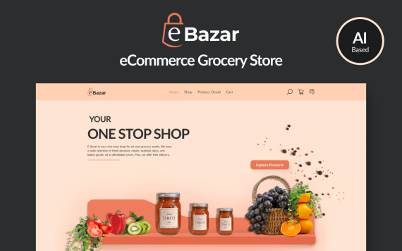 EBazar - Spice - Fruits - Grocery Shop Bootstrap HTML Website Template #341284