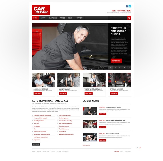 Car Repair Responsive Website Template #41569