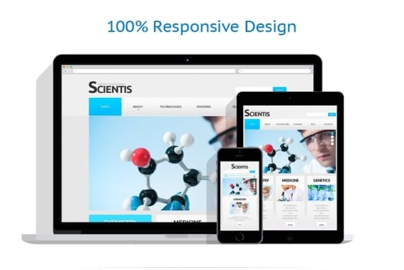 Science Responsive Website Template #43090