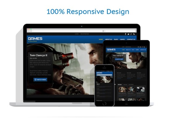 Games Responsive Website Template #44381