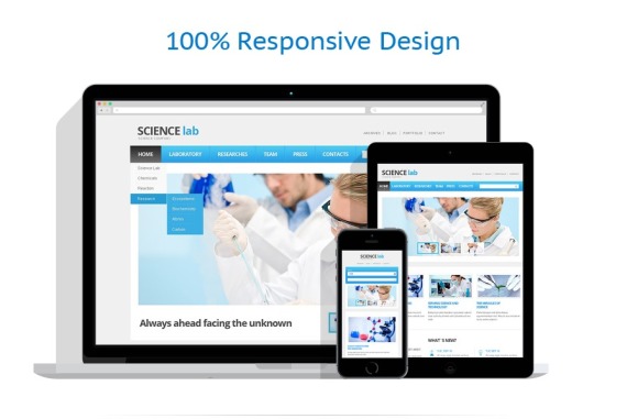 Science Lab Responsive Website Template #44425