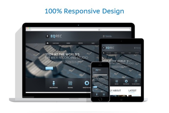 Recording Studio Responsive Website Template #46182