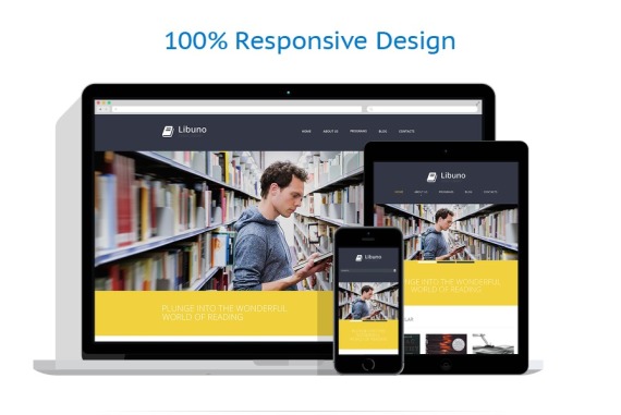 Library Responsive Website Template #48292