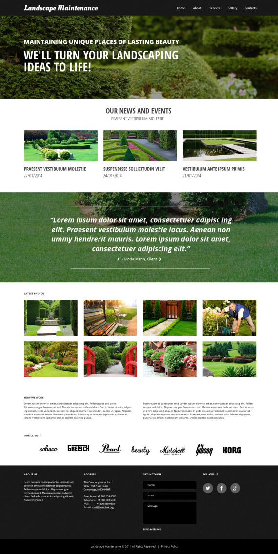Landscape Design Responsive Website Template #48750