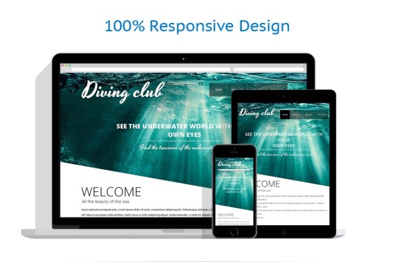 Diving Responsive Website Template #50473