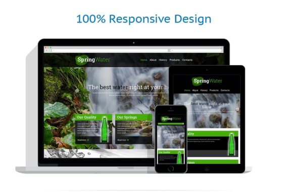 Water Responsive Website Template #50518
