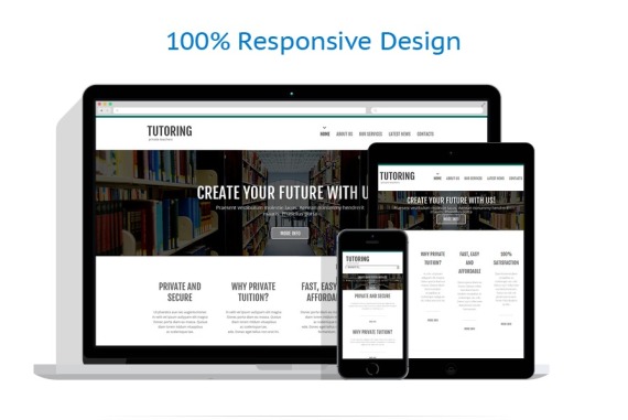 Library Responsive Website Template #50769