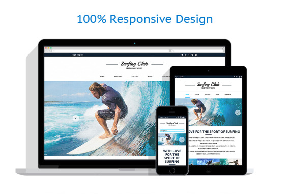 Surfing Responsive Website Template #51760