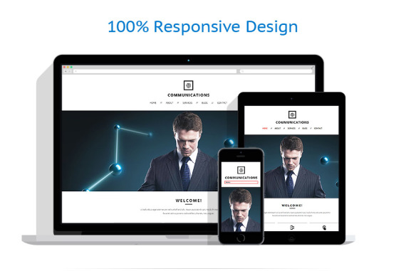 Communications Responsive Website Template #51874
