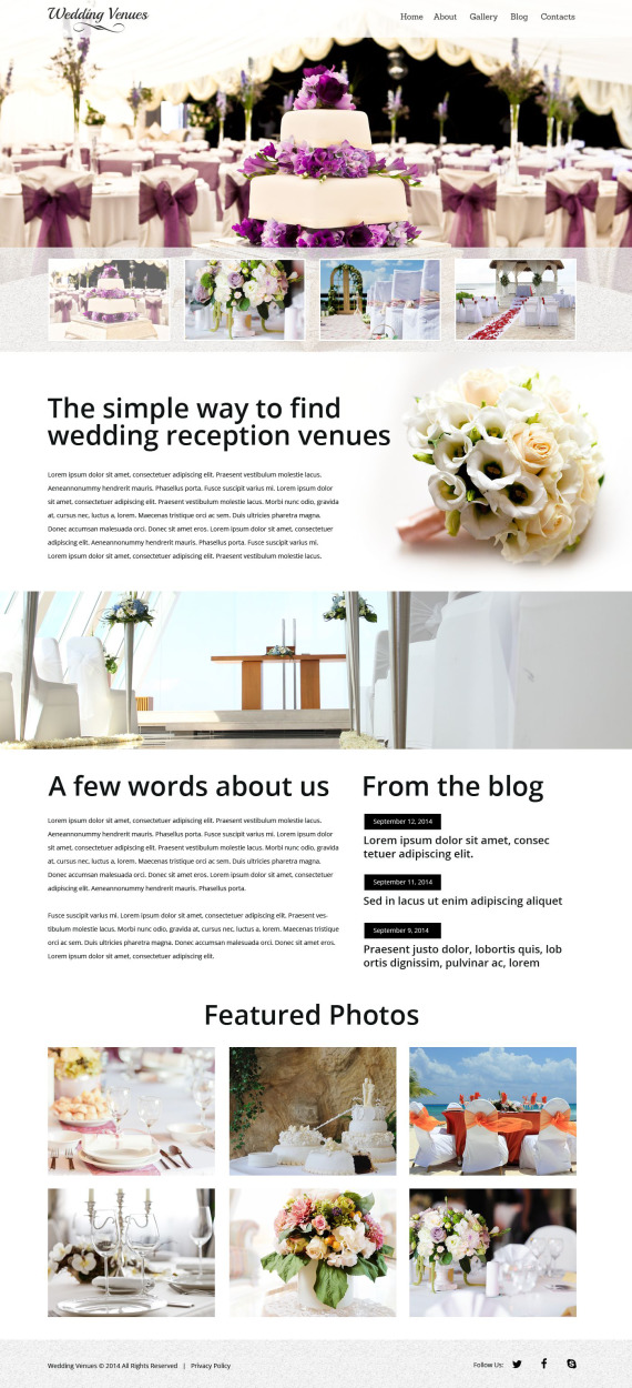 Wedding Venues Responsive Website Template #51830