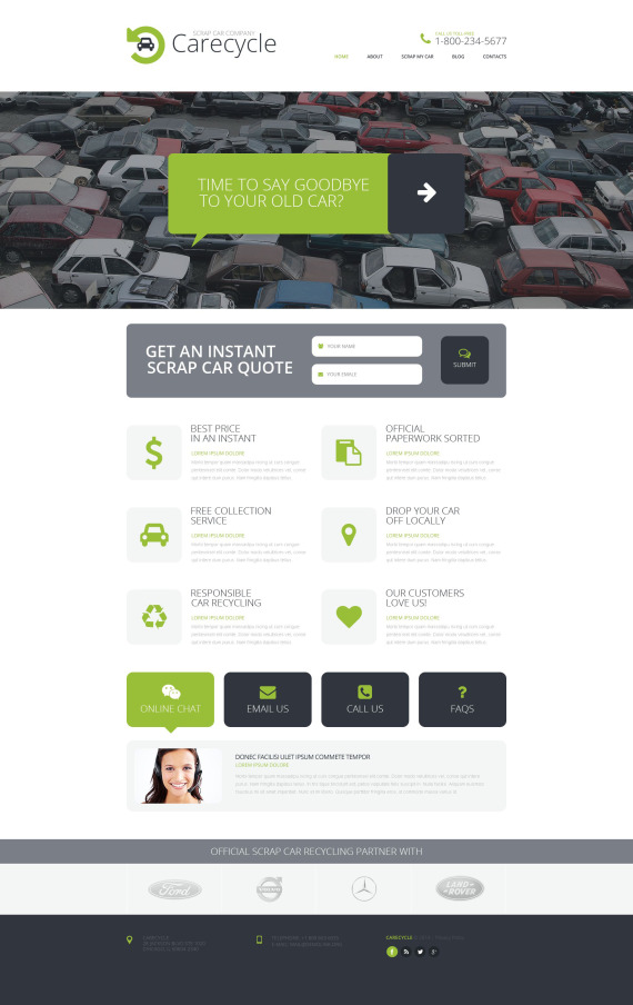 Car Scrap Yard Responsive Website Template #51925