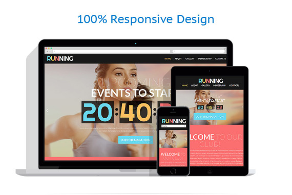 Running Responsive Website Template #52225
