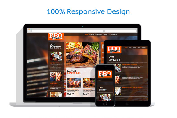 BBQ Restaurant Responsive Website Template #52378