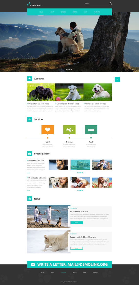 Template About Dogs Website Template #52634