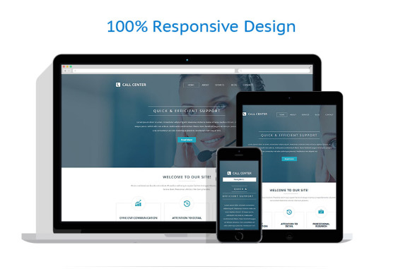 Call Center Responsive Website Template #52816