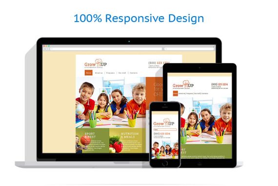 Primary School Responsive Website Template #53289