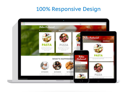 Italian Restaurant Responsive Website Template #53639