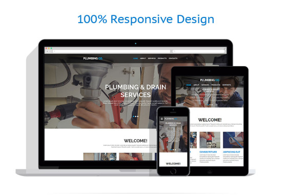 Plumbing Responsive Website Template #55096