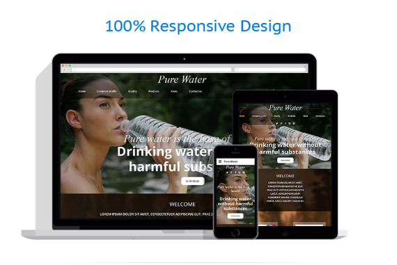 Water Responsive Website Template #55415