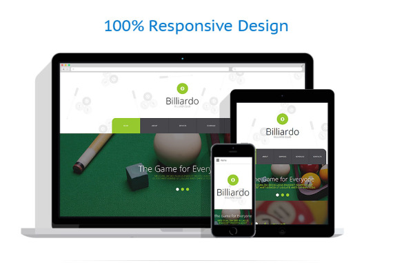 Billiards Responsive Website Template #56076