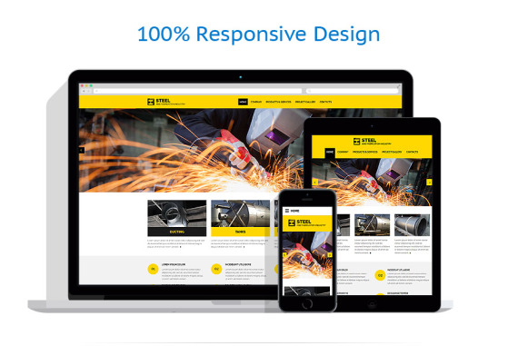 Industrial Responsive Website Template #57623