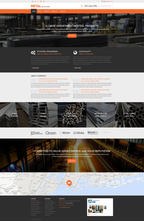 Industrial Responsive Website Template #57917