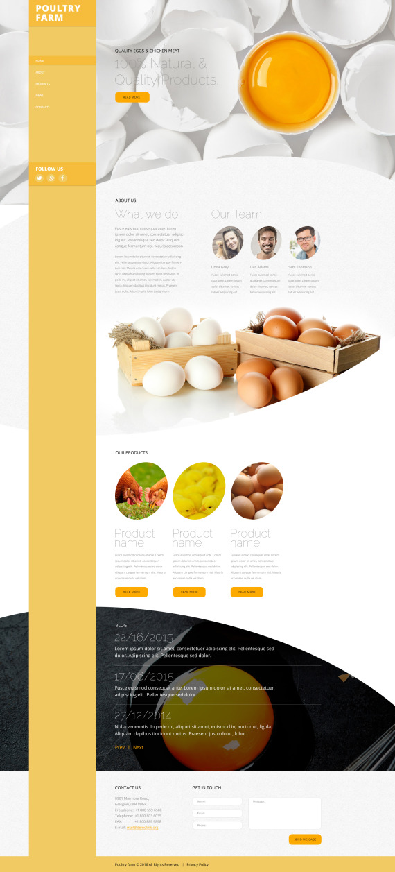 Poultry Farm Website Template #58532