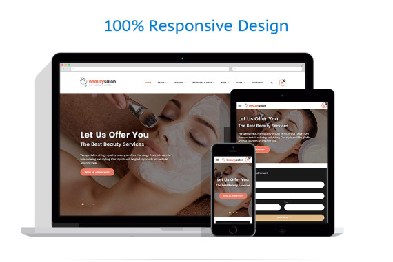 Beauty Salon Responsive Website Template #61181