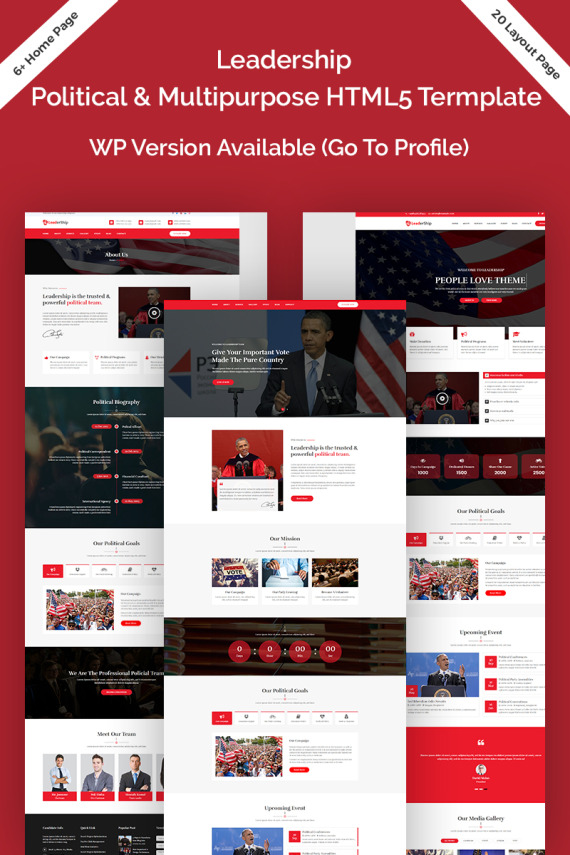 Leadership Political HTML5 Website Template #73549