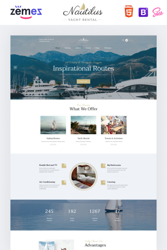 Nautilus - Yachting Multipage HTML Website Template #86220