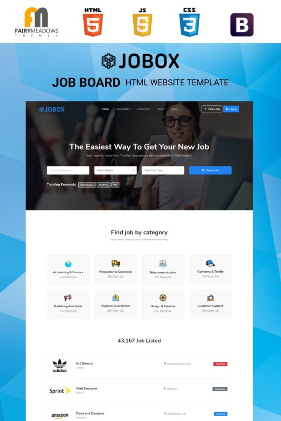 Jobox - Job Board HTML5 Website Template #97869