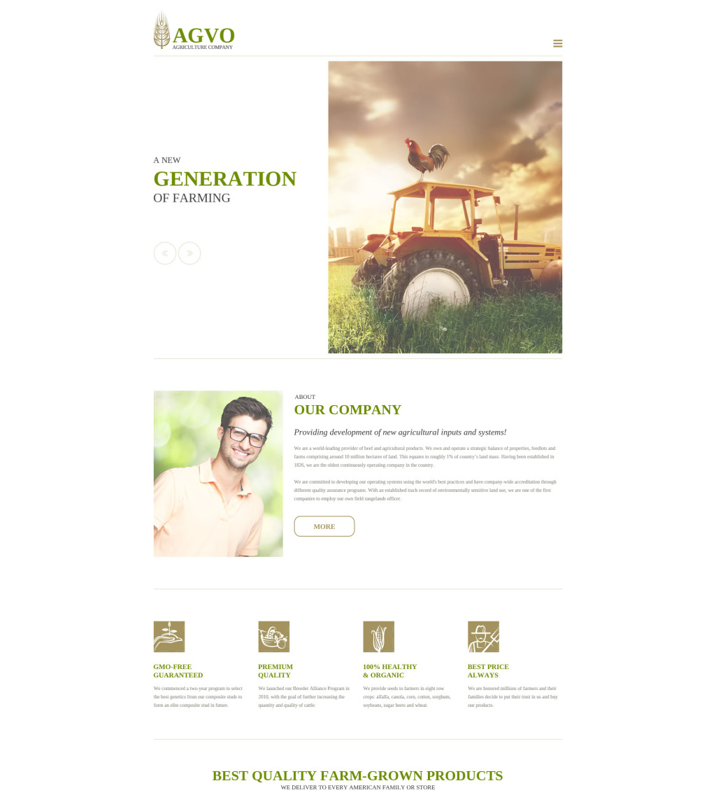 Agriculture Responsive Website Template #57546