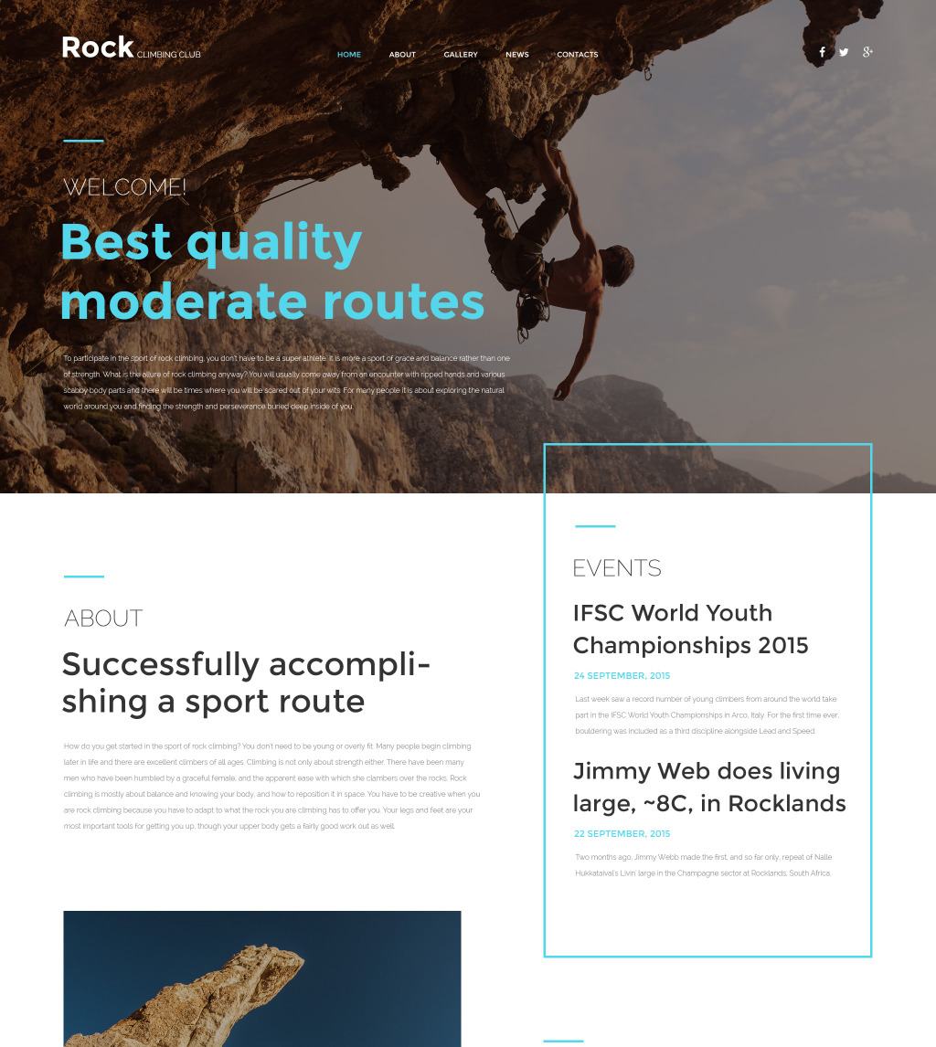 Rock Climbing Website Template